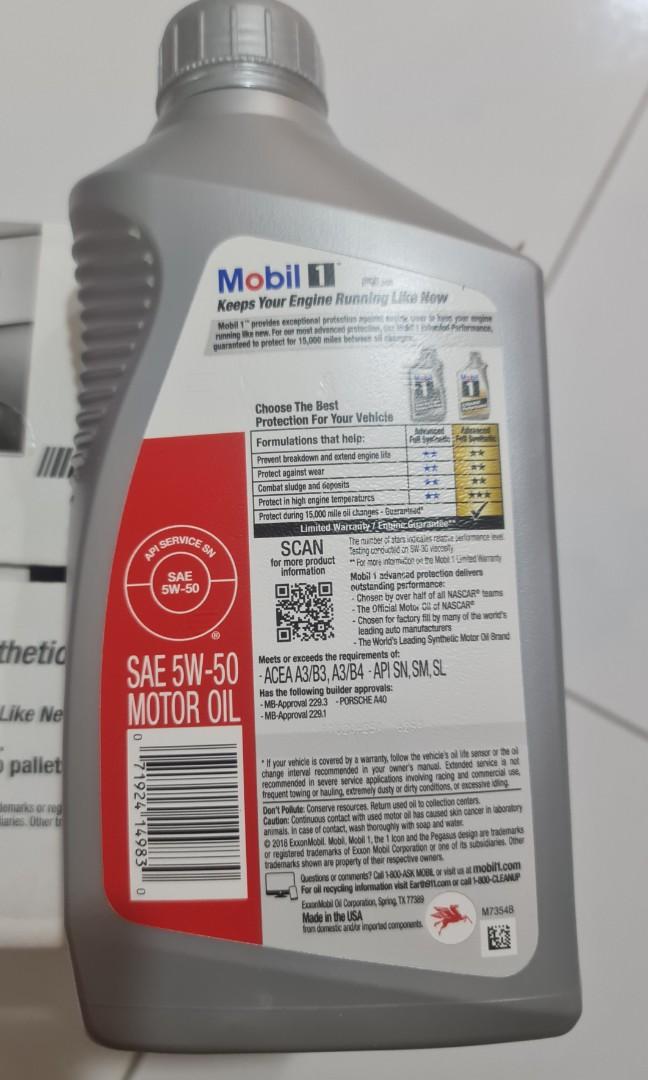 Mobile 1 5w-50, Car Accessories, Car Workshops & Services on Carousell