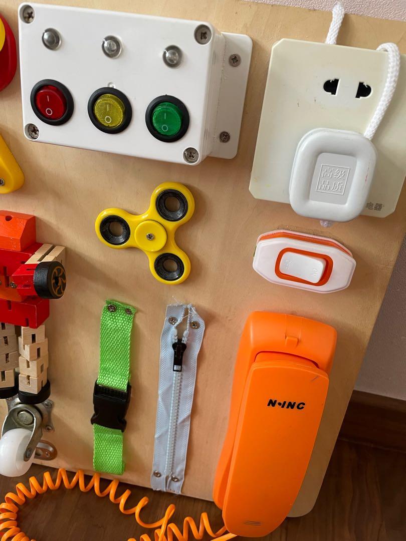 Montessori educational busyboard sensory play, Babies & Kids, Infant ...