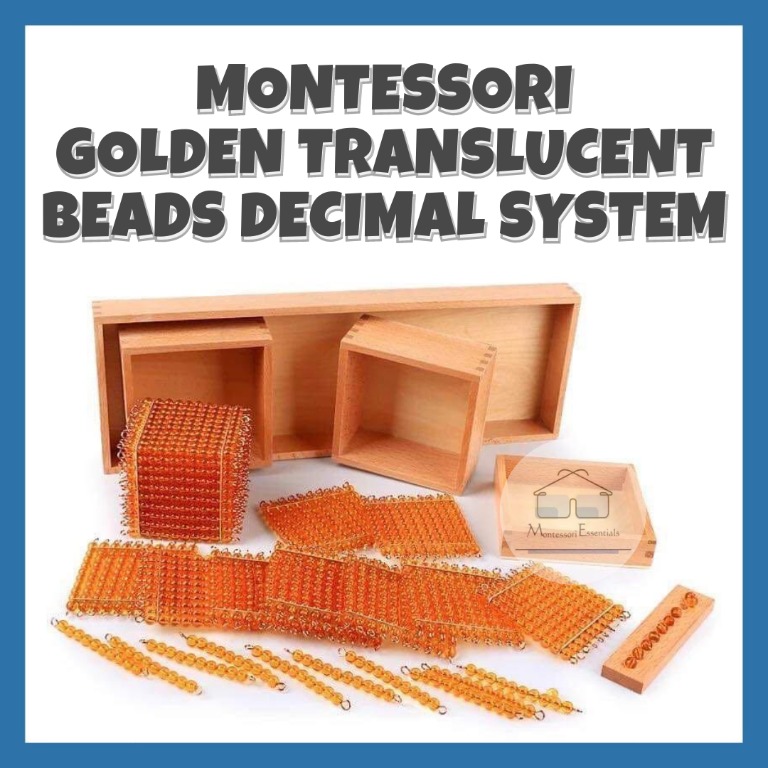 Montessori Golden Translucent Beads Decimal System (Math Mathematics ...