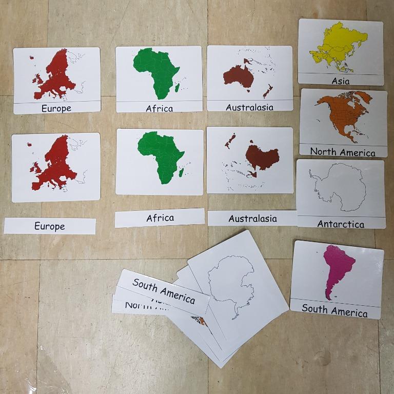 Montessori Pin Map of Continents - Smaller Size /Continents ...