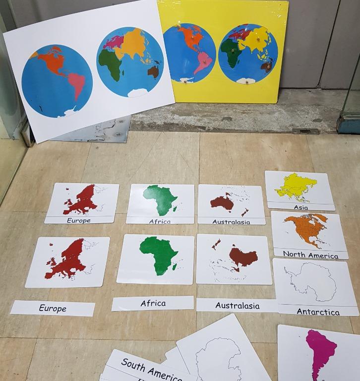 Montessori Pin Map of Continents - Smaller Size /Continents ...