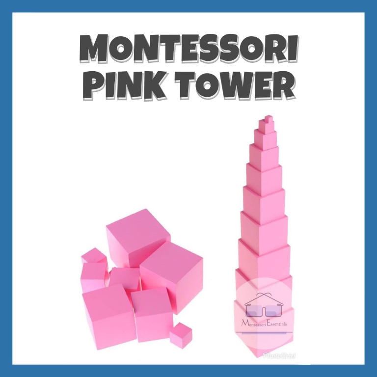Montessori Pink Tower Building Blocks, Hobbies & Toys, Toys & Games on ...