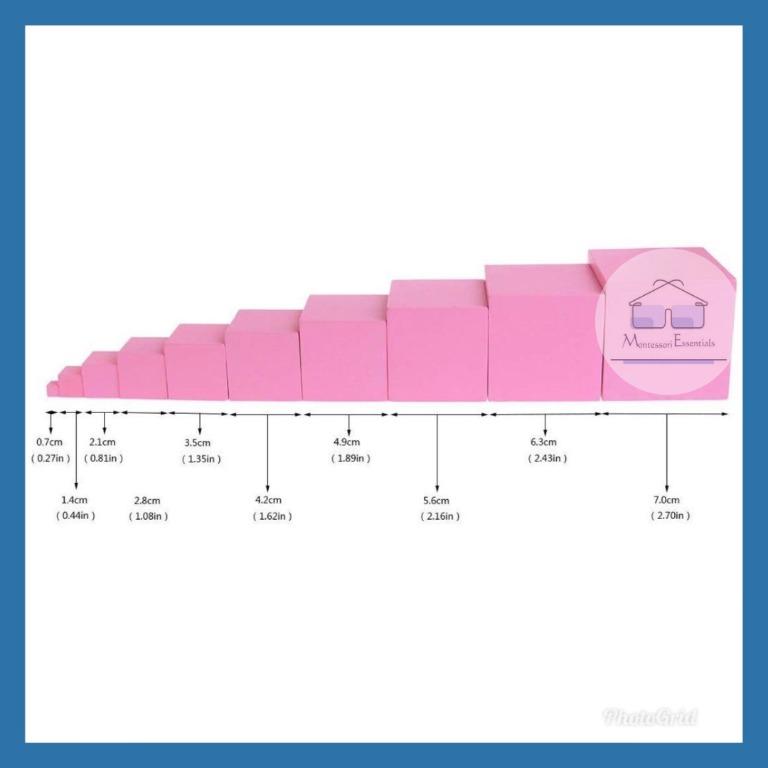 Montessori Pink Tower Building Blocks, Hobbies & Toys, Toys & Games on ...