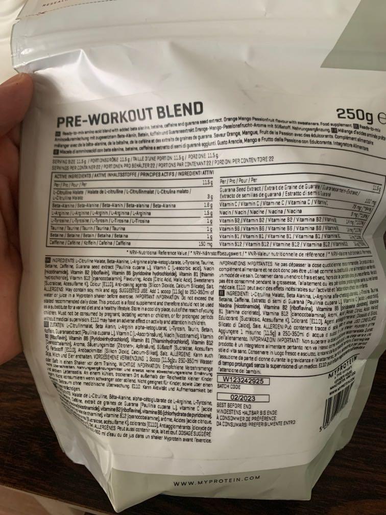 Myprotein Pre workout, Health & Nutrition, Health Supplements, Sports & Fitness Nutrition on ...