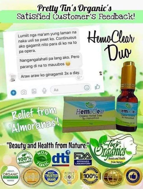 ORGANIC ALMORANAS TREATMENT HEMOCLEAR SET SOAP AND OIL (Gamot sa ...