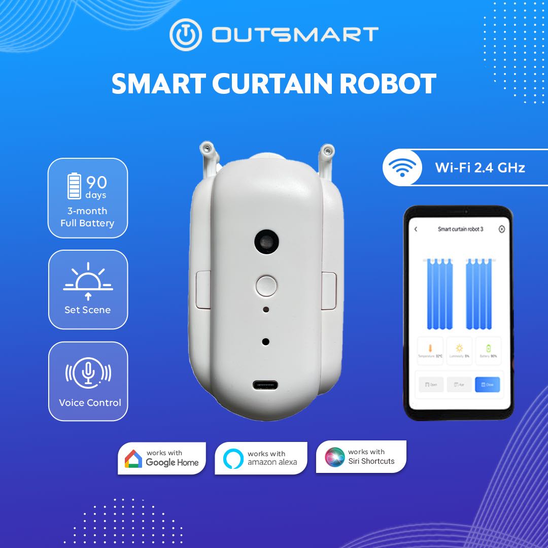 OUTSMART Wifi Smart Curtain Motor Robot for Remote Phone App Voice ...