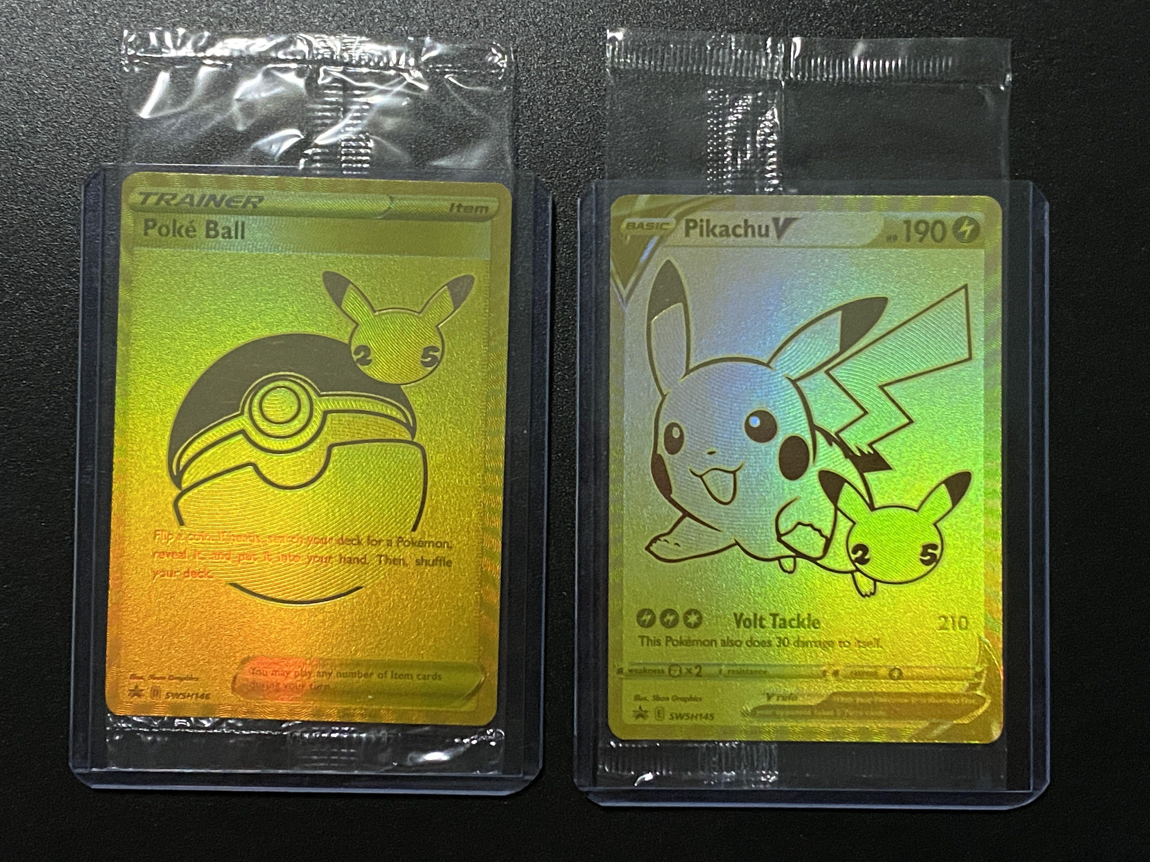 Pikachu V + Poke Ball - Ultra Premium Collection - Gold Promo - 25th ...