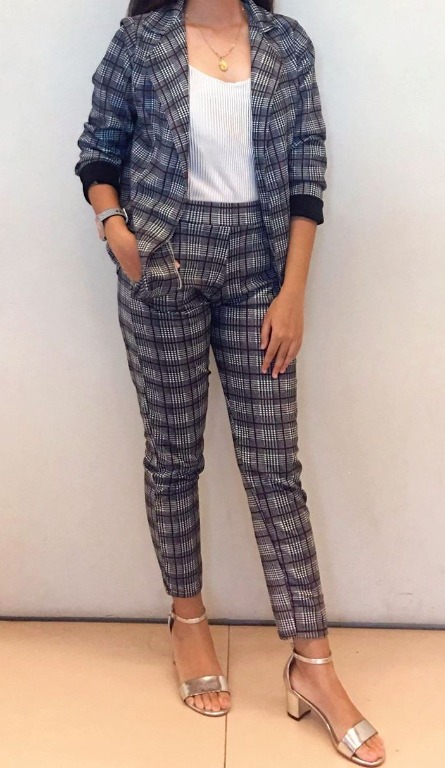 Plaid Formal Corporate Coordinates Terno Set, Women's Fashion, Dresses ...
