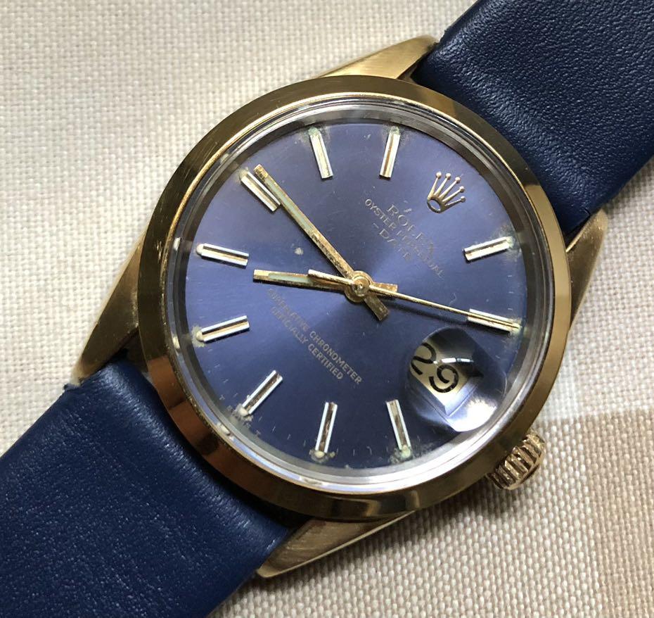 Rolex 15505 Gold-Capped Blue Dial Vintage Men Watch 34mm (Project ...