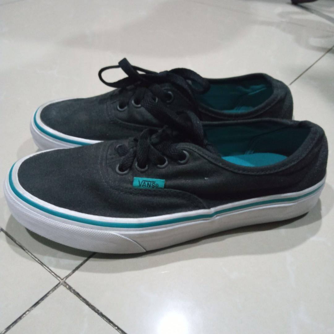 Sepatu Vans Authentic Comfycush Black/Tosca/White Original, Fesyen Pria ...