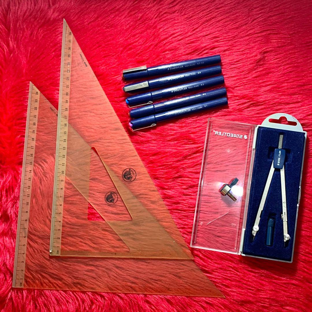 Staedtler Compass and Adaptor, Rotring Ellipses Furniture Template ...
