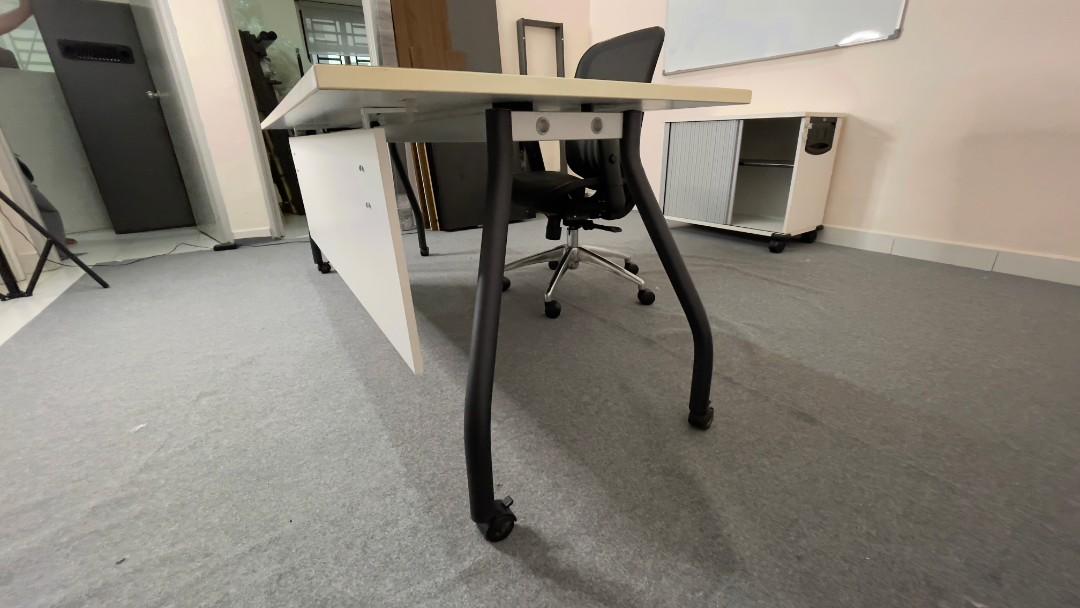 STEELCASE table with sliding drawer, Furniture & Home Living, Home ...