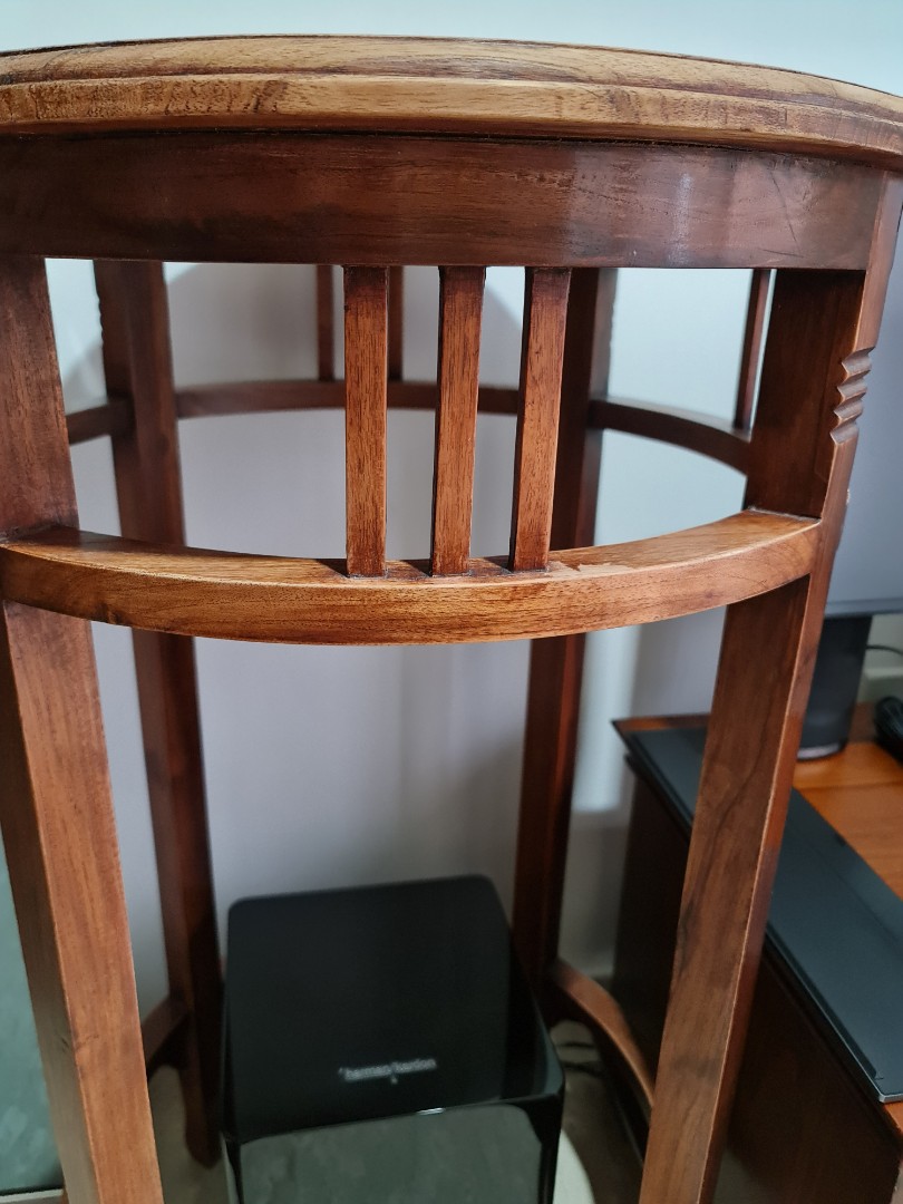 Teak wood high table, Furniture & Home Living, Furniture, Tables & Sets ...