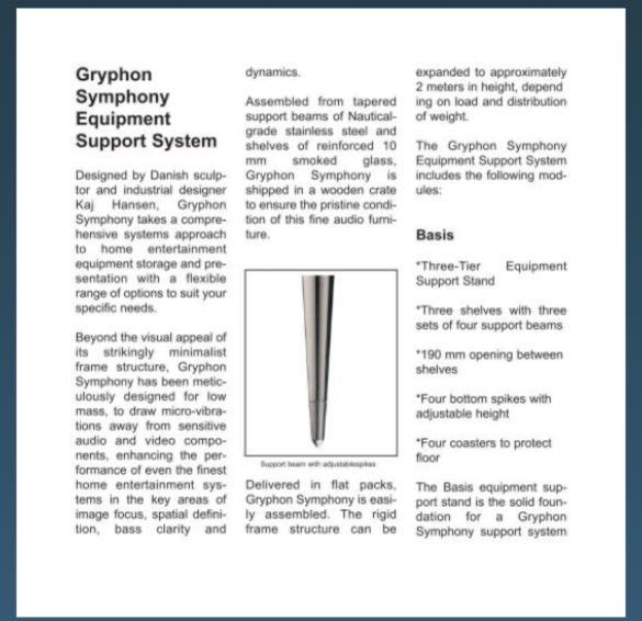 The Gryphon Amplifier Stand / Rack / HiFi Rack / Audio Rack / Audio ...