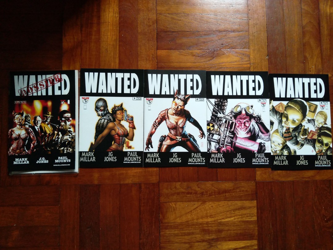 Top Cow Comics Wanted #1 to 4 and Wanted Dossier #1 by Mark Millar, JG ...