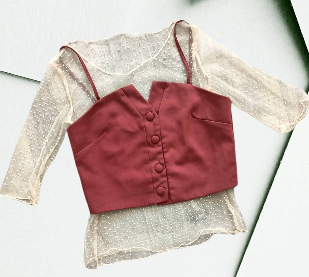 Two-piece Top, Women's Fashion, Tops, Sleeveless on Carousell