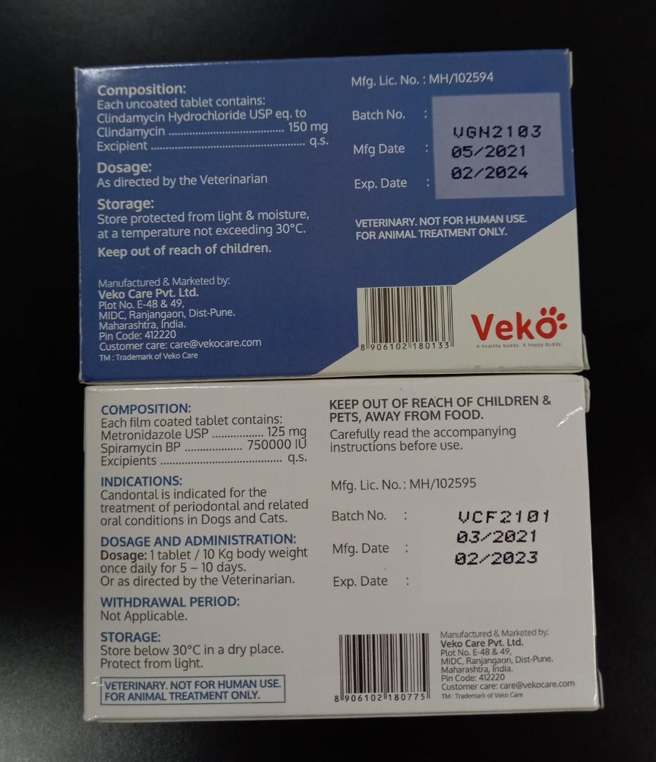 Veko tablets Candontal and GOclin 150, Pet Supplies, Health & Grooming ...