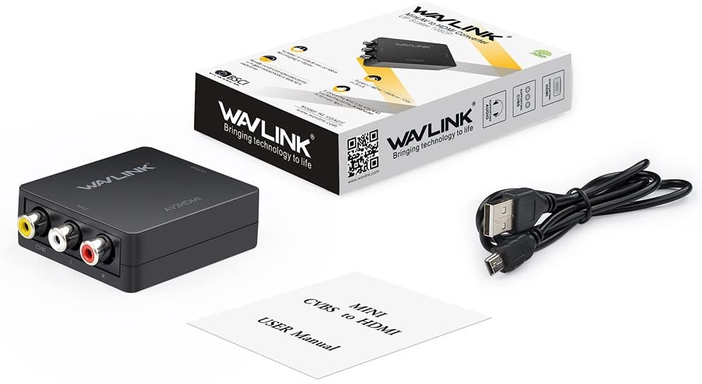 WAVLINK HDMI to RCA/AV Adapter, HDMI to 3RCA CVBs AV 1080P Convertor ...