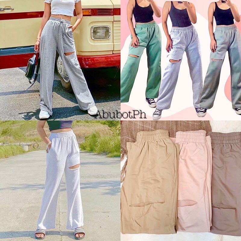 wide leg garterized pants, Women's Fashion, Bottoms, Other Bottoms on ...