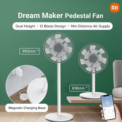 [Xiaomi] Dream Maker Fan Dual Adjustable Height + Remote + Build-In ...