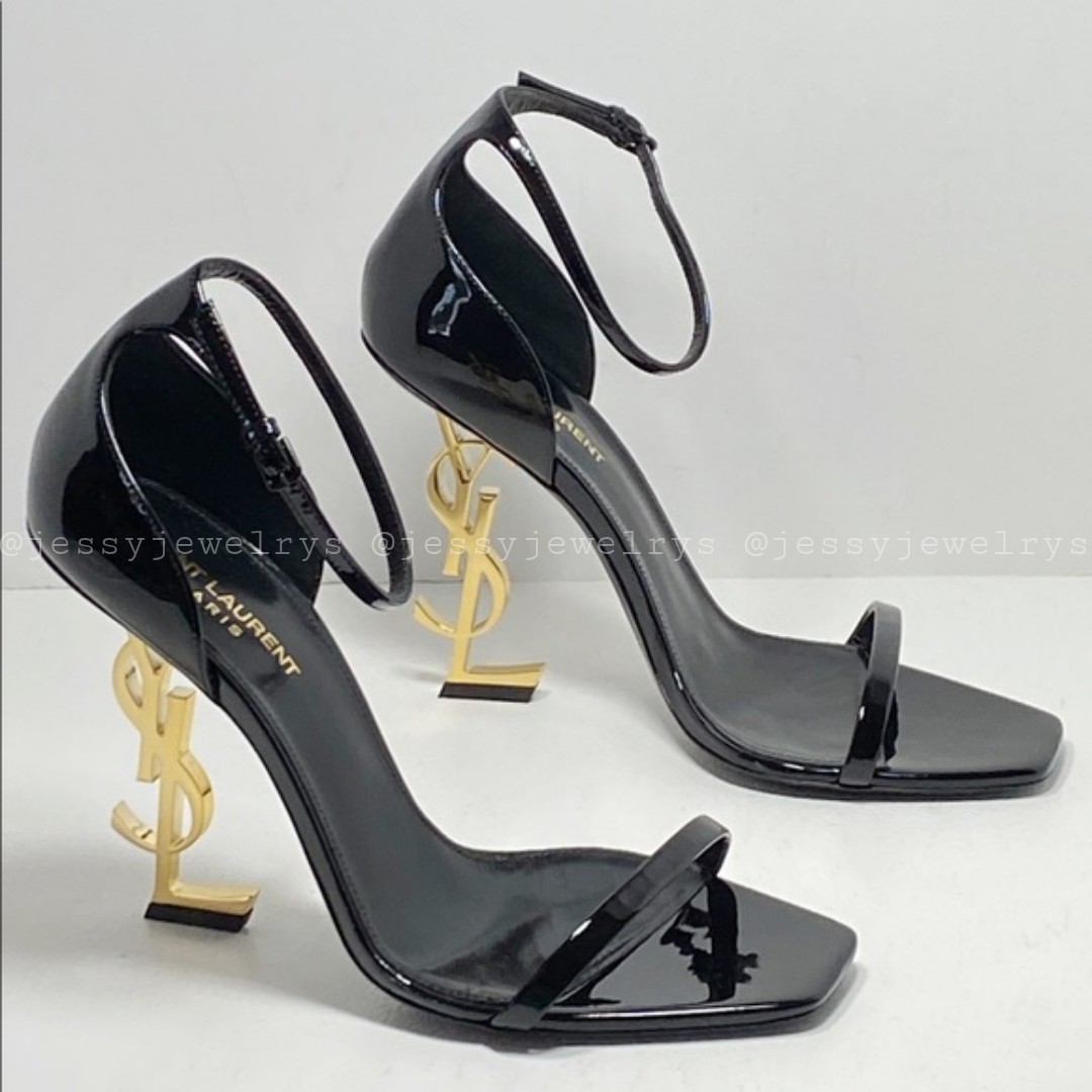 Yves Saint Laurent Opyum YSL Strap Heels in Patent Leather, Luxury ...