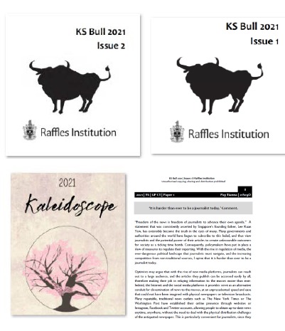 2021 RI KS BULL Issue 1 / KSBULL Issue 2 / 2021 VJC Kaleidoscope / GP ...