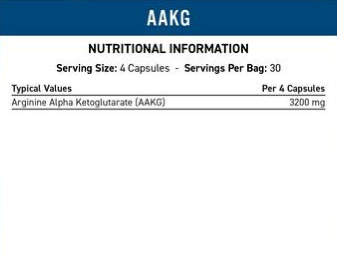 Applied Nutrition AAKG Arginine Alpha Ketoglutarate (HALA)-120 Capsules ...