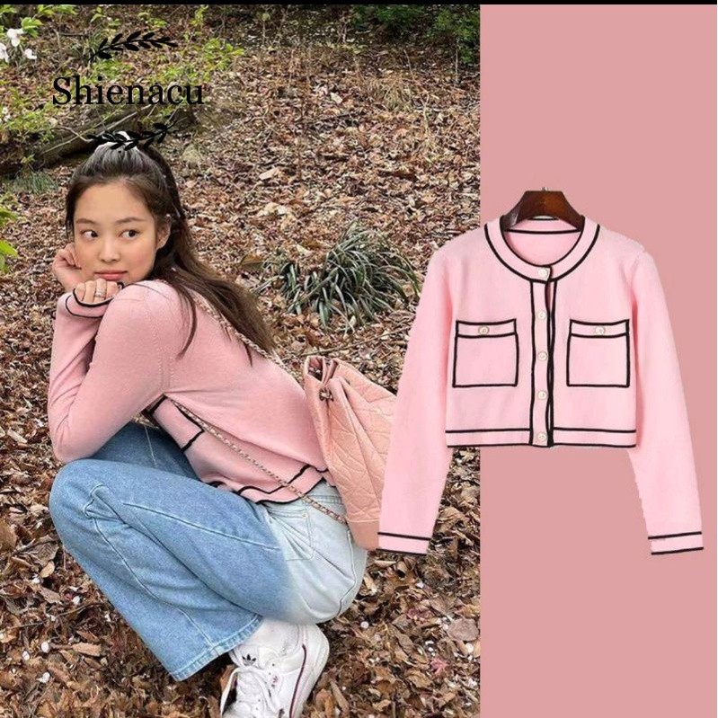 Blackpink jennie pink cardigan jacket, Women's Fashion, Coats, Jackets ...