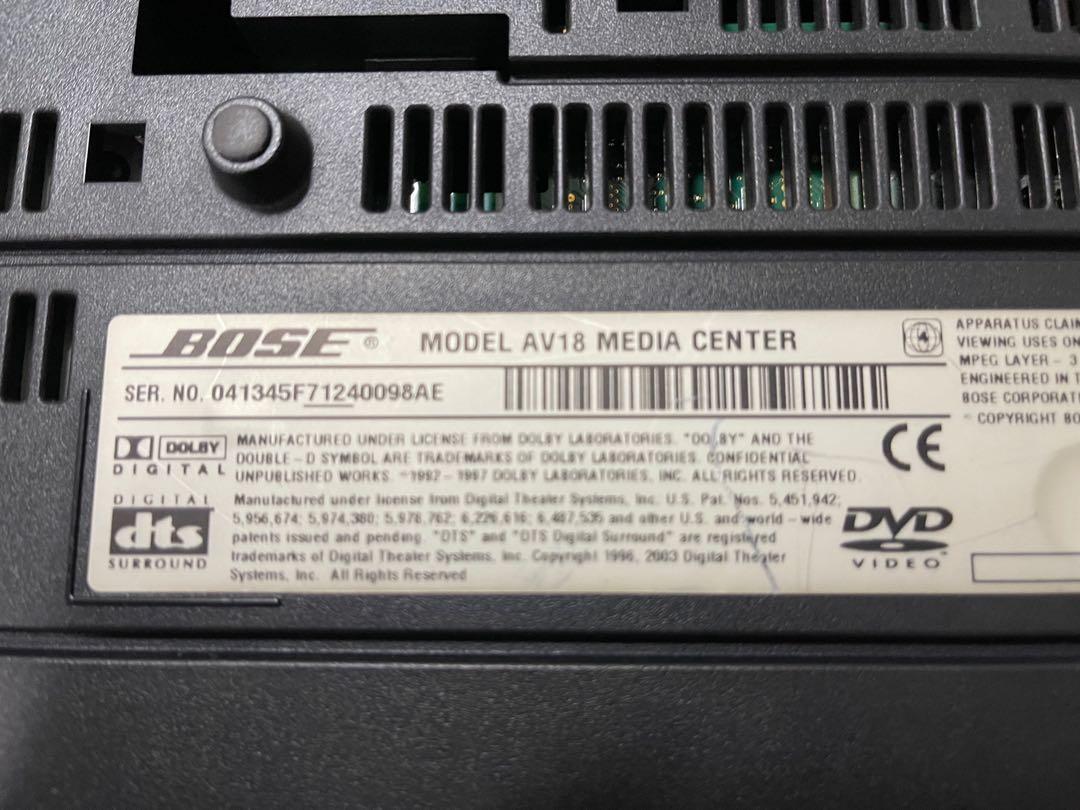 BOSE AV18 Media Center (DVD) with remote, TV & Home Appliances, TV ...