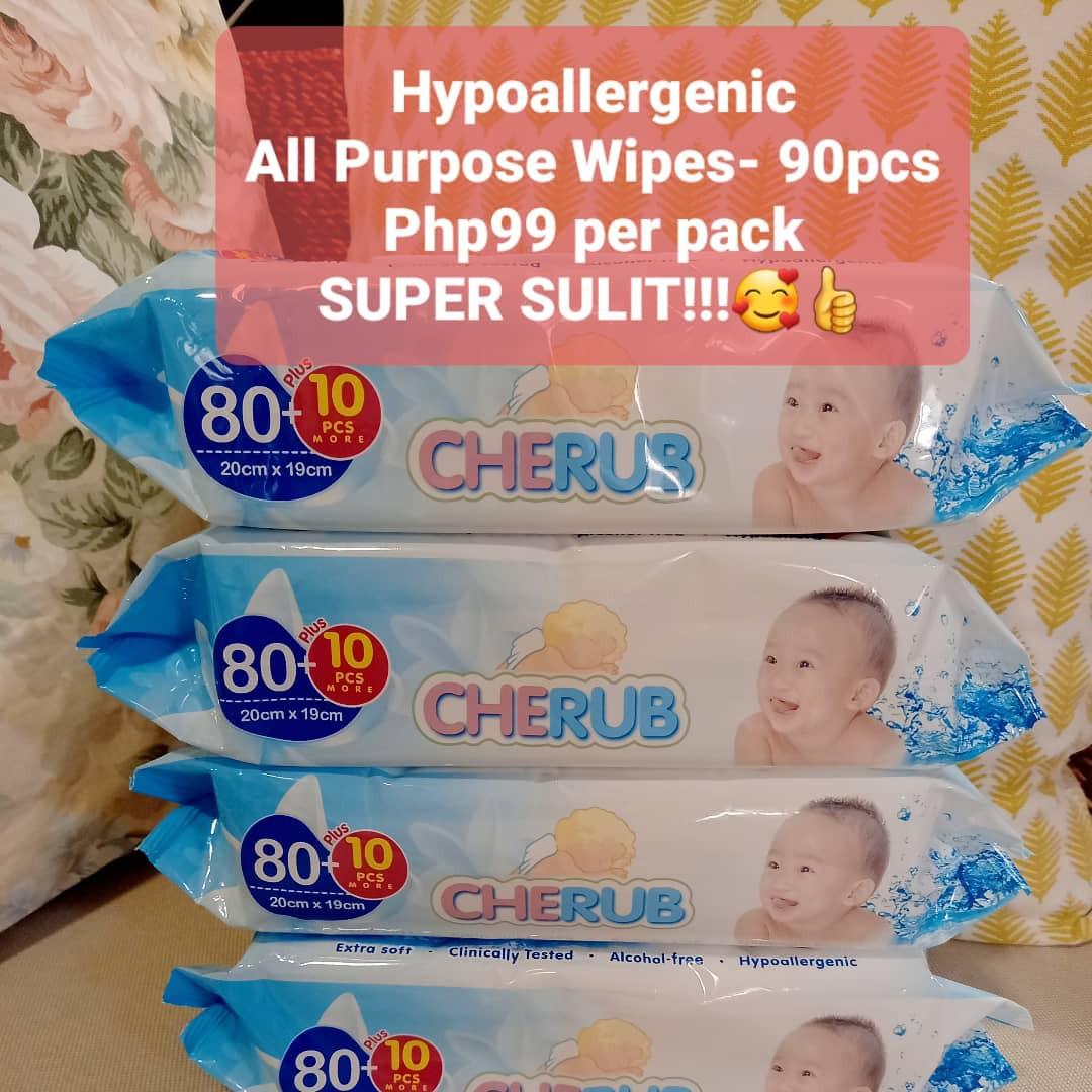 CHERUB Hypoallergenic Wipes, Babies & Kids, Bathing & Changing, Diapers ...