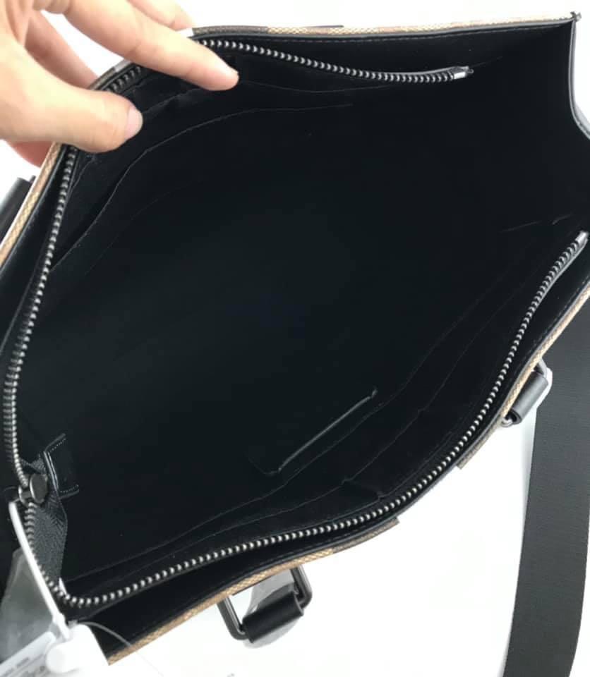 Coach Graham Structured Tote In Signature Canvas With Varsity Stripe ...