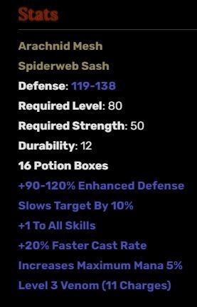 Diablo 2 Resurrected (D2R) - Arachnid Mesh, Video Gaming, Video Game ...