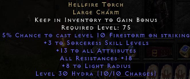Diablo 2 Resurrected (D2R) - Sorceress Hellfire Torch (13/18), Video ...