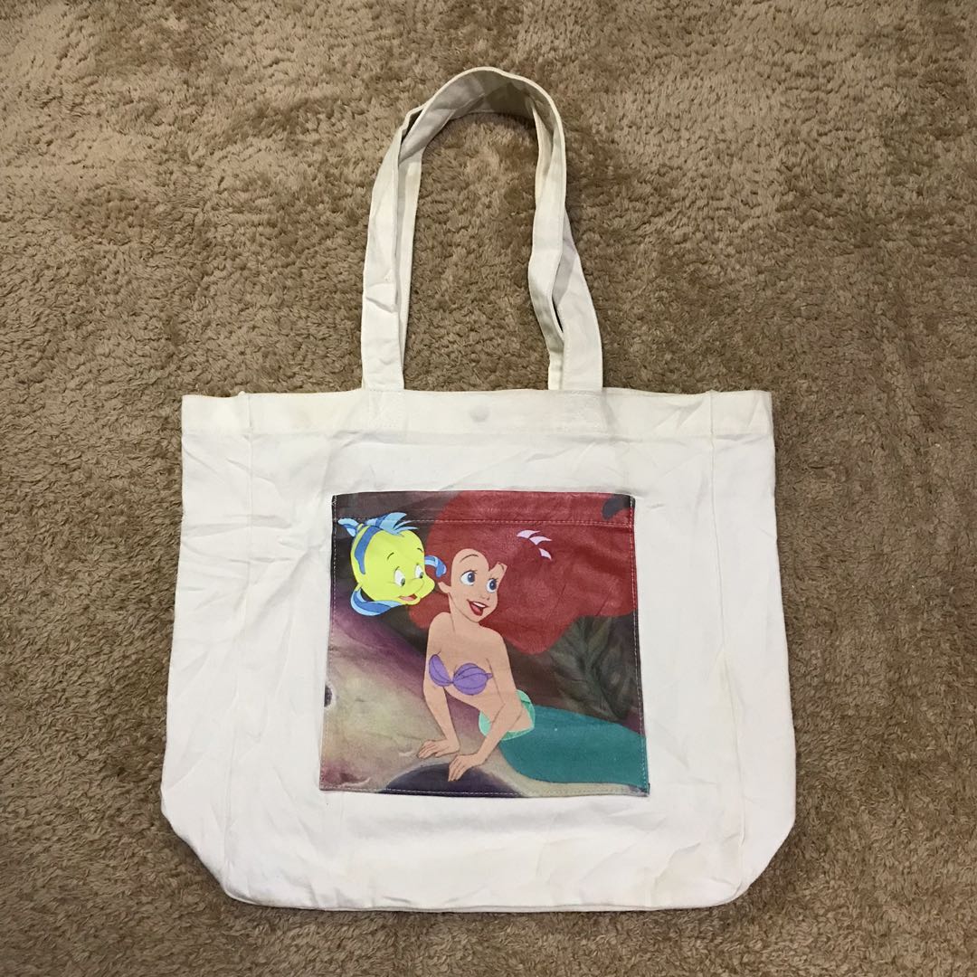Disney Ariel Canvas x Leather Tote Bag from Japan, Women's Fashion ...