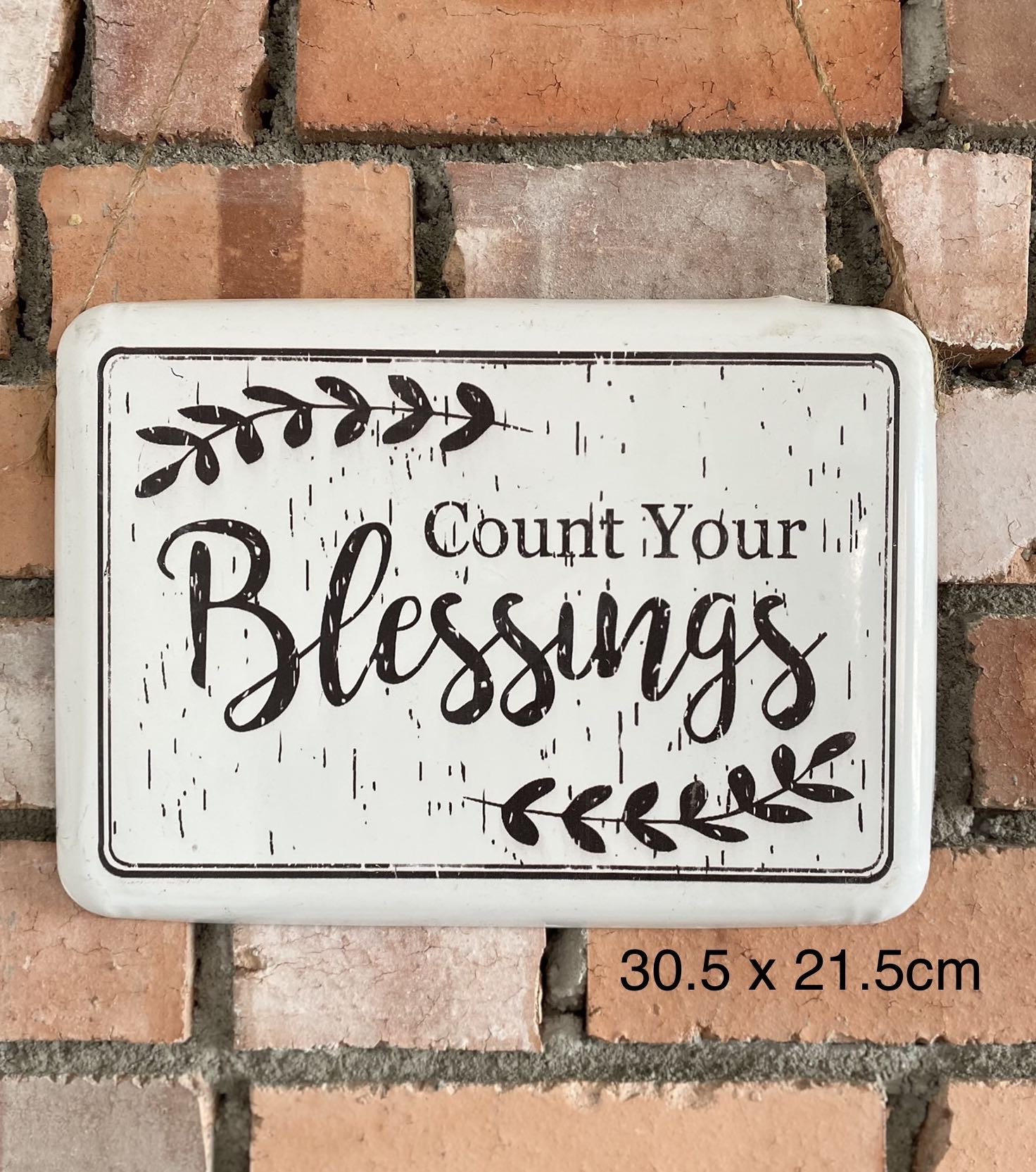 Enamel count your blessings wall plaque signage, Furniture & Home ...