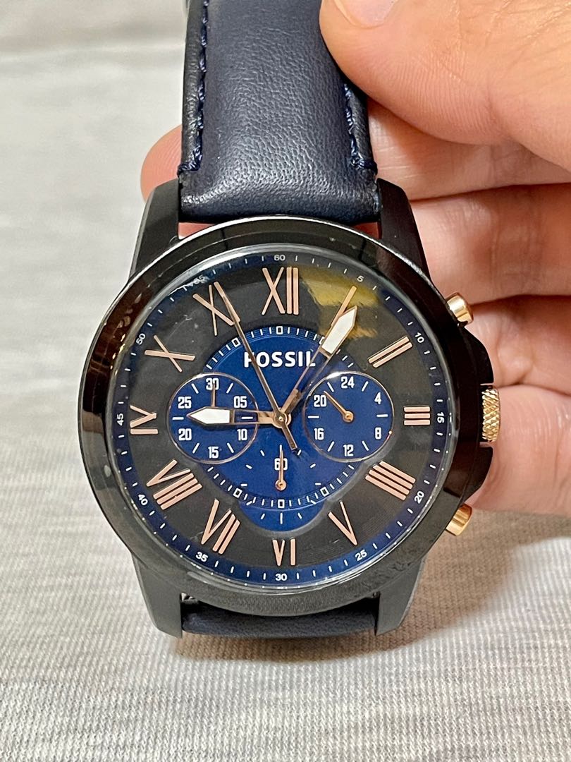Fossil Grant Chronograph Navy watch (FS5061), Men's Fashion, Watches ...