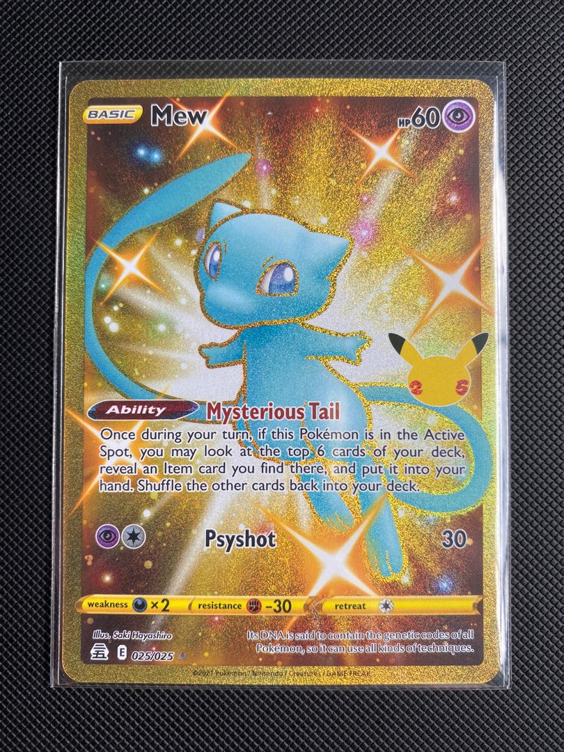 Gold Mew Secret Rare 25th Anniversary Celebrations Pokémon TCG Card ...