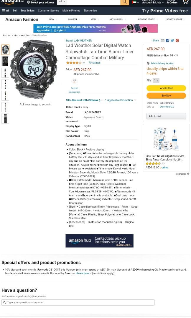 Lad Weather Digital Watch Stopwatch Lap Time Alarm Timer Camouflage ...