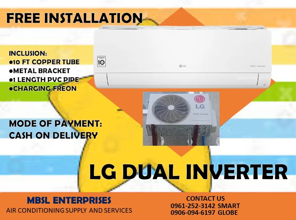 LG DUAL INVERTER SPLIT TYPE WITH FREE INSTALLATION, TV & Home ...