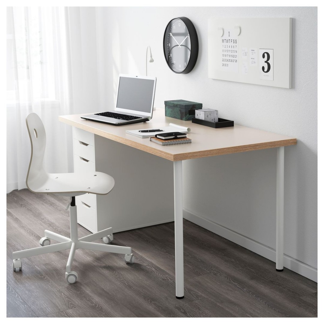 Mahogany table top and alex drawers, computer desk, Furniture & Home ...