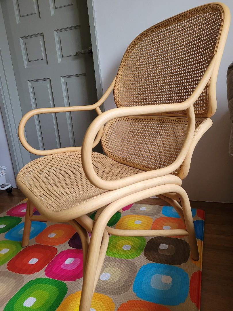 Mid-century Expormim Frames armchair with rattan legs T050 R with footrest, Furniture & Home ...