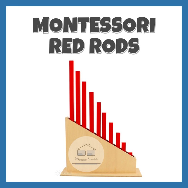 Montessori Red Rods with Stand, Hobbies & Toys, Toys & Games on Carousell