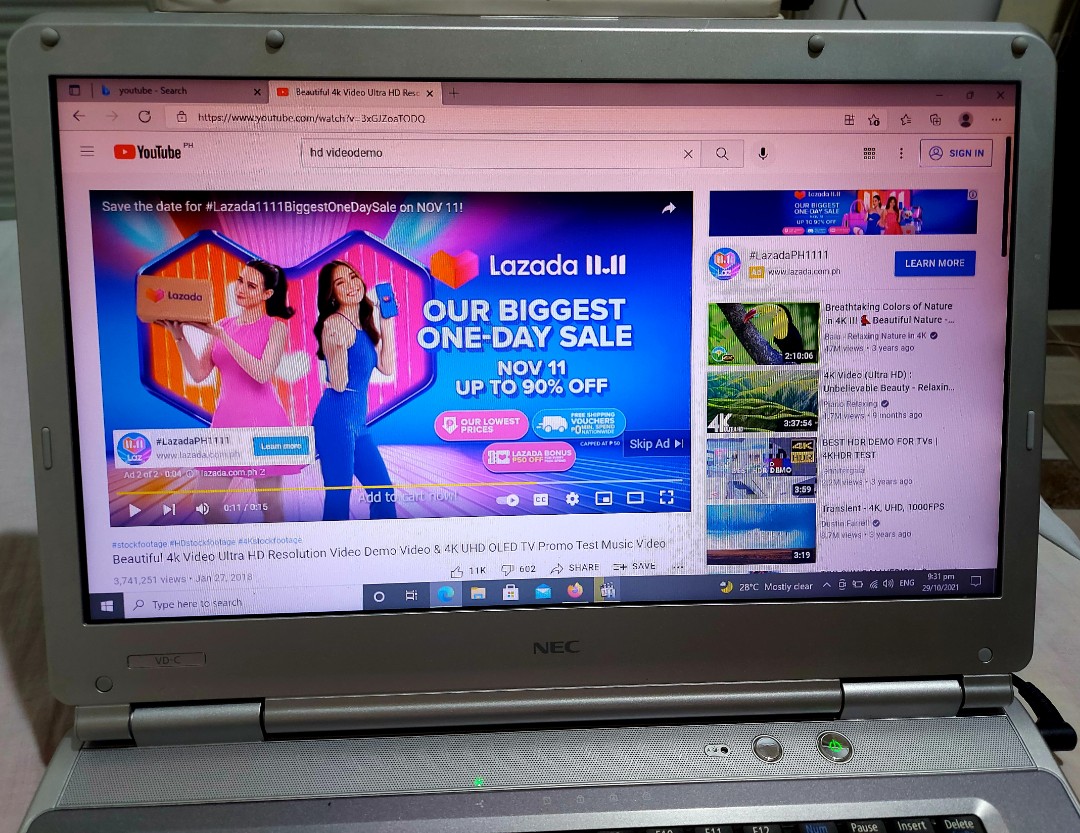 NEC VersaPro Notebook Laptop Intel i5-2520M 120GB SSD 4GB RAM 15.6 ...