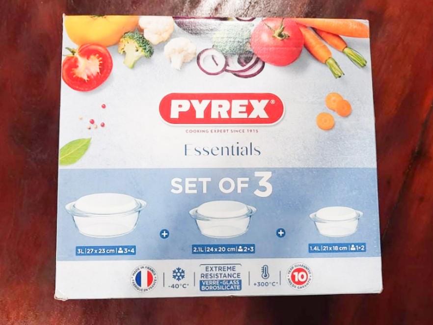 PYREX Essentials Casserole (set of 3), Furniture & Home Living ...