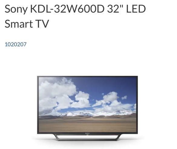 Sony Bravia KDL-32W600D 32" LED Smart TV, TV & Home Appliances, TV ...