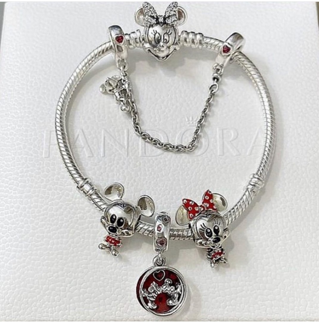 ‼️SUPER SALE‼️AUTHENTIC PANDORA Minnie MOUSE CLASP SNAKE CHAIN BRACELET ...
