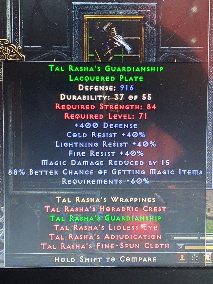 Tal Rasha's Guardianship Lacquered Plate Diablo 2 Resurrected D2R (PC ...