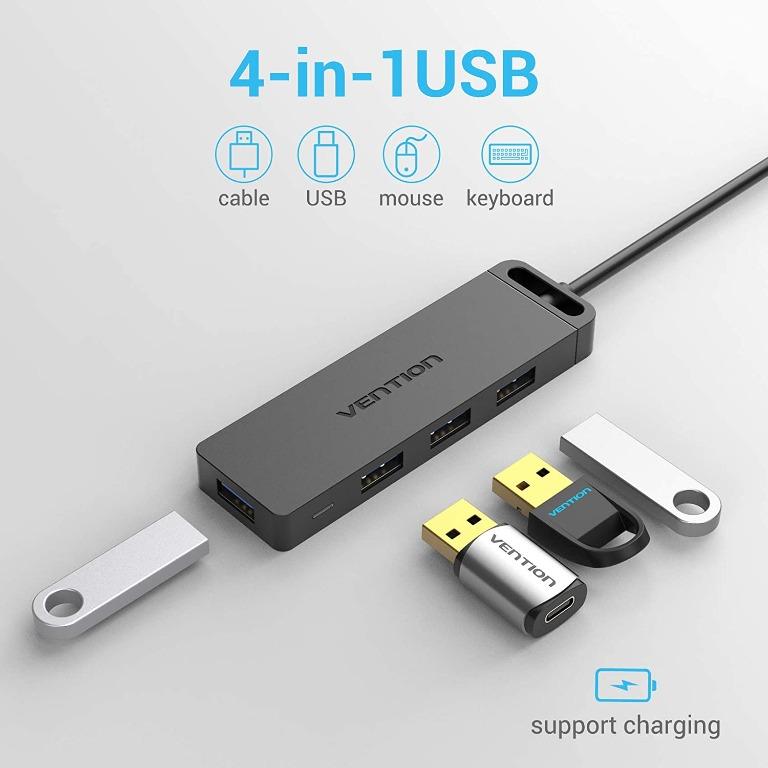 USB hub,VENTION 4-port USB 3.0 HUB Ultra Slim USB splitter for Laptop ...