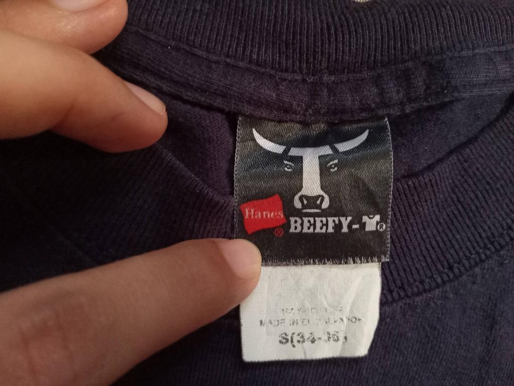 Vintage Hanes Beefy Black Tag (Small on tag), Men's Fashion, Tops ...