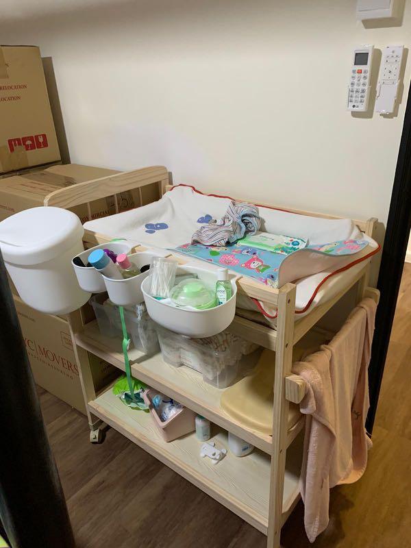 Baby changing Table with rollers, Babies & Kids, Babies & Kids Fashion ...